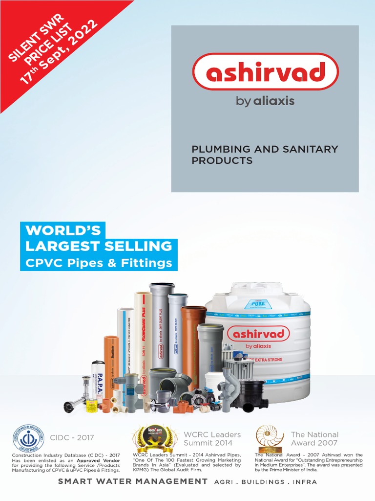 Ashirvad Silent SWR Price List 17-Sep-22 | PDF | Building Materials | Tools