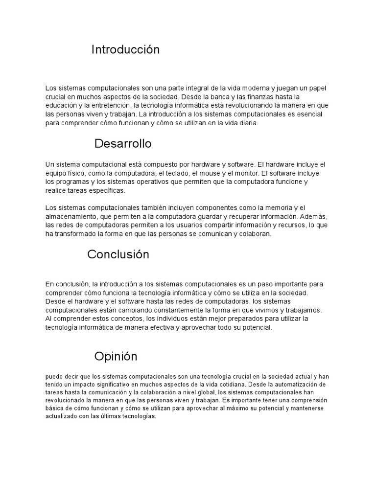 Introducción A Los Sistemas Computacionales | PDF