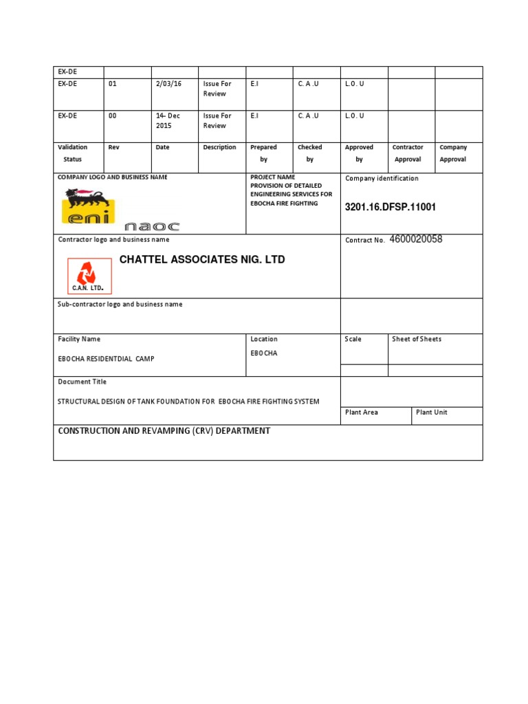 Hydrant Water Tank Foundation Design Calc - Ebocha1 | PDF ...