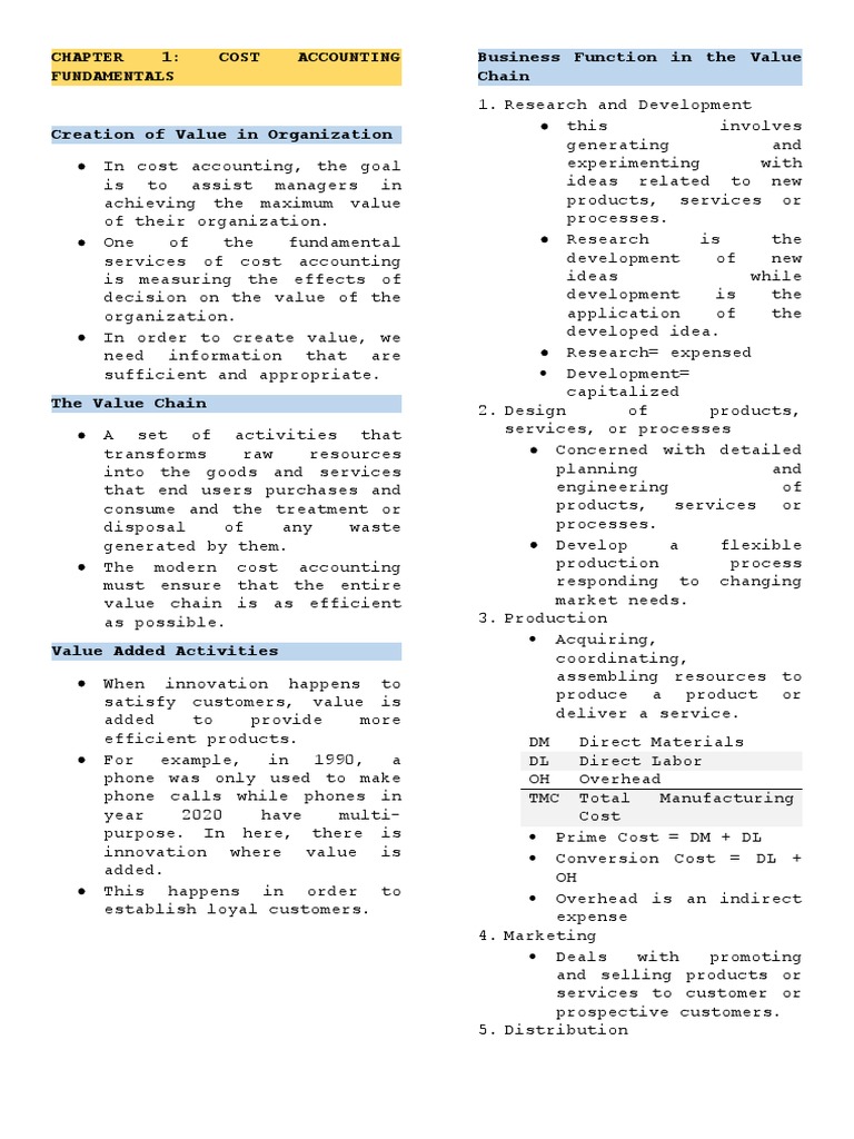 Chapter 1 | Download Free PDF | Accounting | Cost Accounting