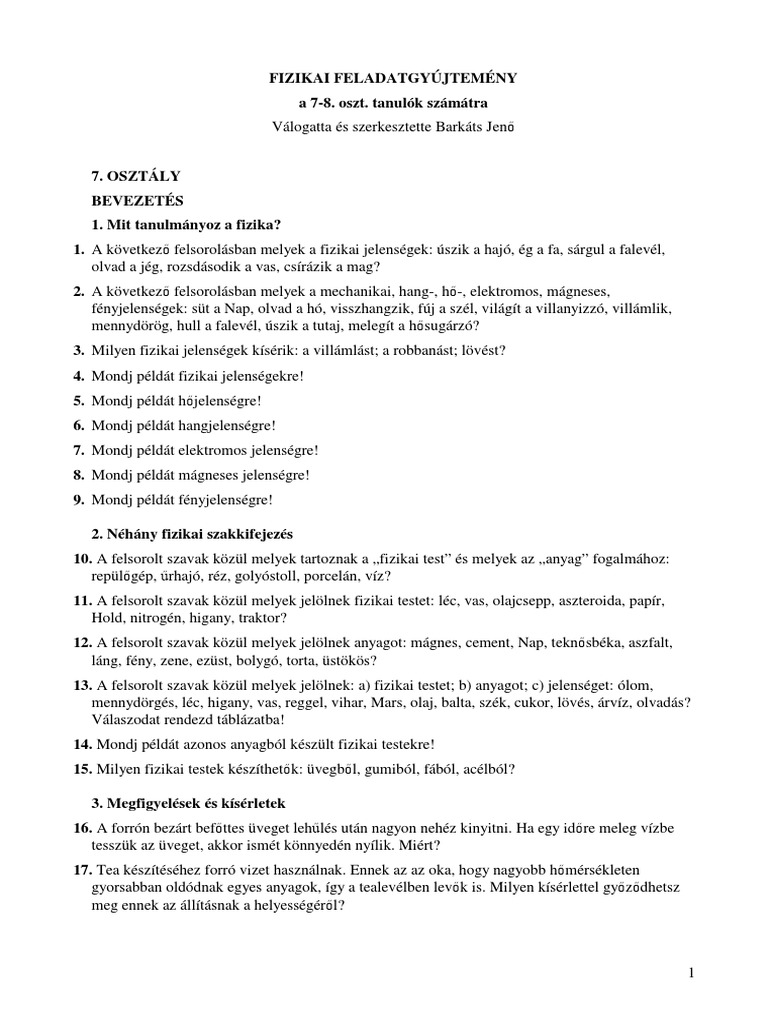 Barkats - 7 8 Fizika | PDF