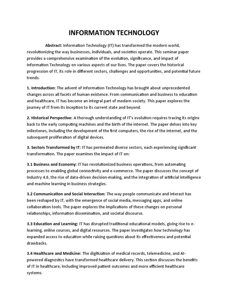 Information Technology | PDF | Information Technology | Information