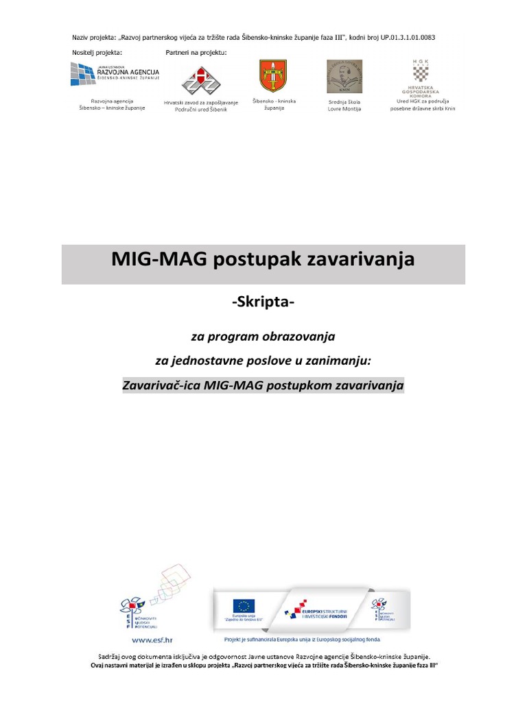 Postupak Zavarivanja MIG MAG Skripta | PDF