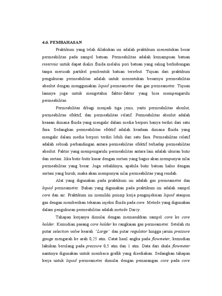 Pengukuran Permeabilitas Batuan | PDF