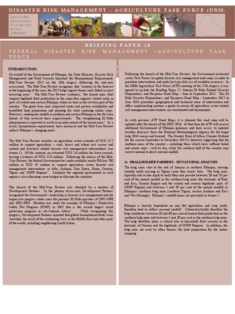 Disaster Preparedness & Response Road Map | PDF | Pastoralism | Agriculture