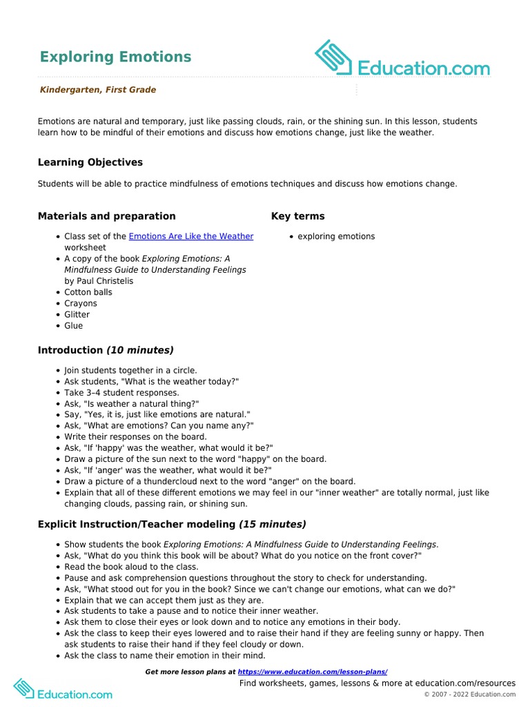 Usr Local SRC Education - Com Files Static Lesson-Plans Exploring-Emotions Exploring-Emotions | PDF