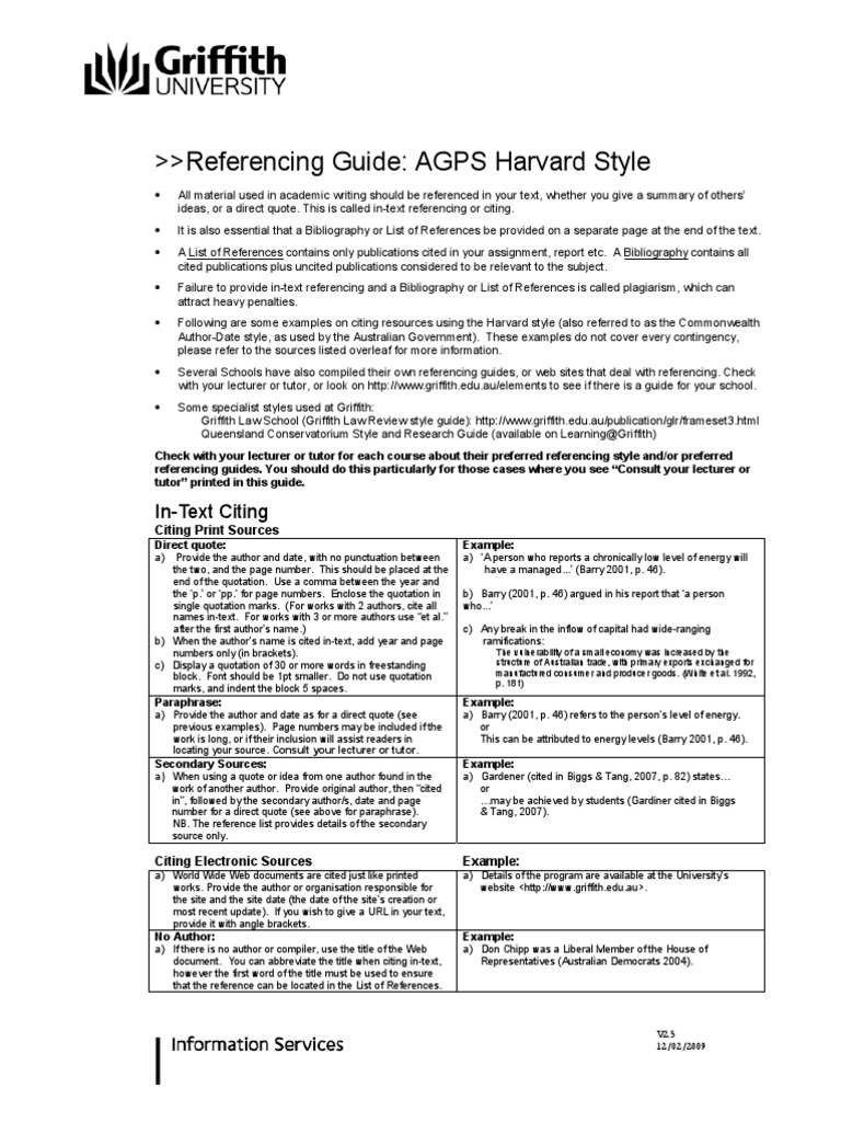 Referencing Guide Agps Harvard | PDF | Citation | Writing