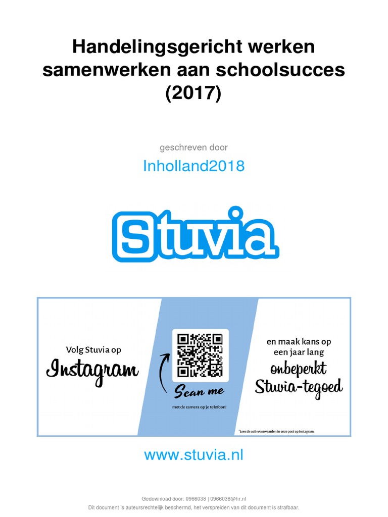 Stuvia 513410 Handelingsgericht Werken Samenwerken Aan Schoolsucces ...