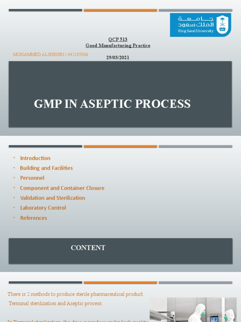 Aseptic Process GMP Guidelines | PDF | Sterilization (Microbiology ...
