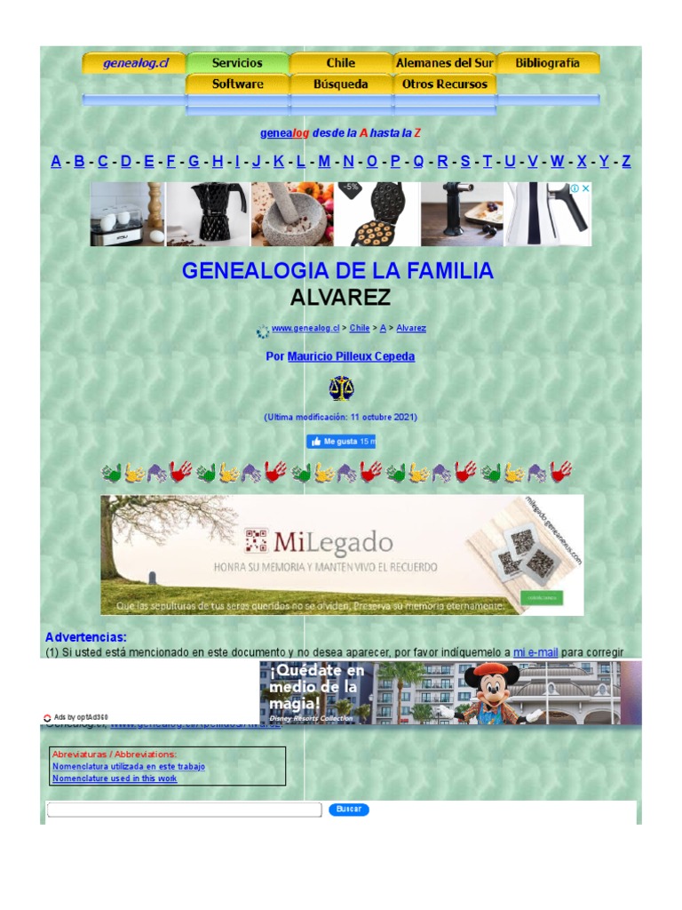 Familia Alvarez - WWW - Genealog.cl | PDF