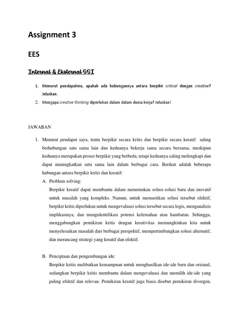 Tugas Assignment Enrichment Bulan 3 - EES Studi Independen | PDF | Karier & Perkembangan