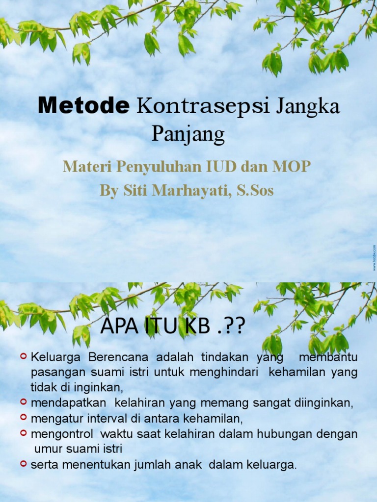 Metode Kontrasepsi Jangka Panjang IUD Dan MOP | PDF