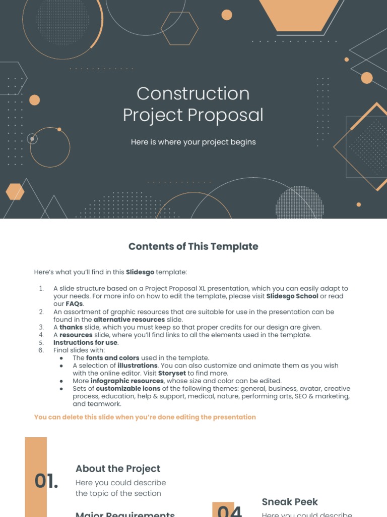 Copie de Construction Project Proposal XL by Slidesgo | PDF