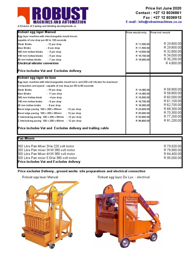 June 2020 Price List for Egg Layer Machines | PDF | Manufactured Goods
