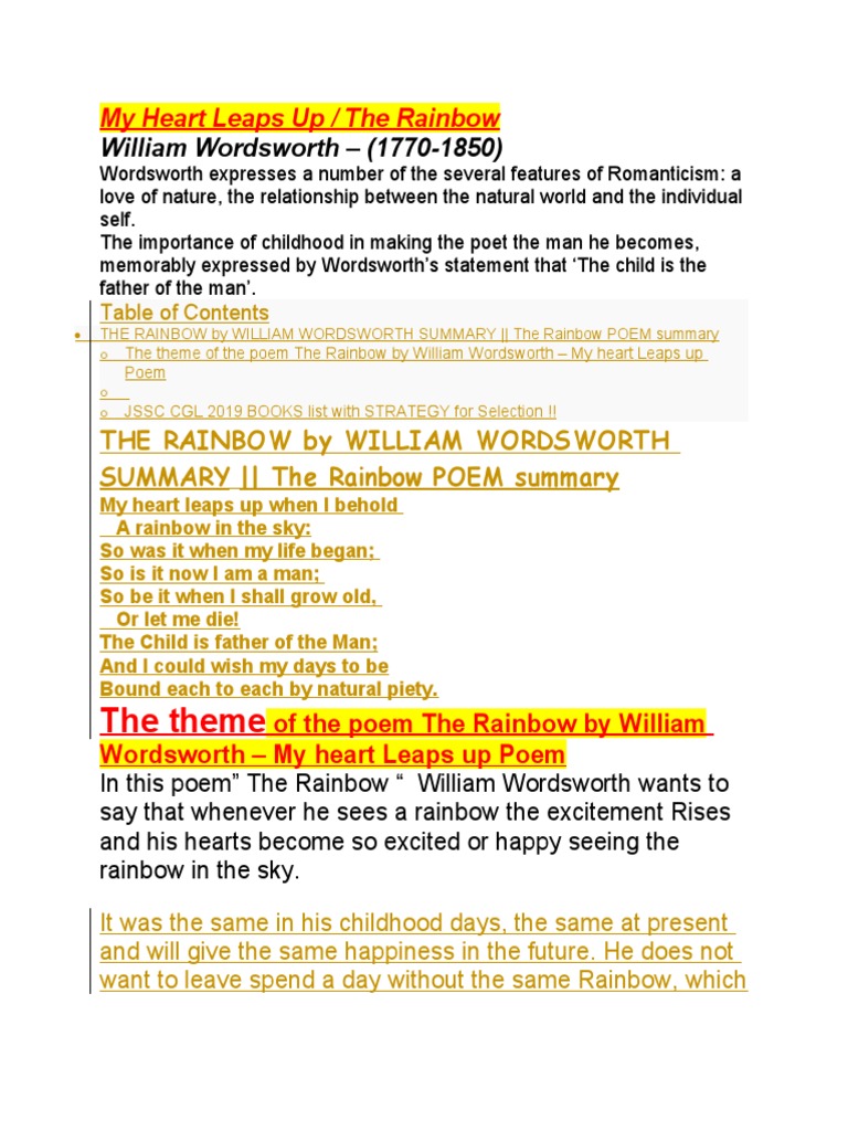 My Heart Leaps Up | PDF