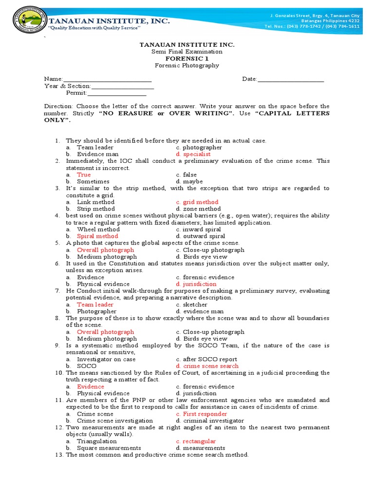 FORENSIC 1 Semi | PDF