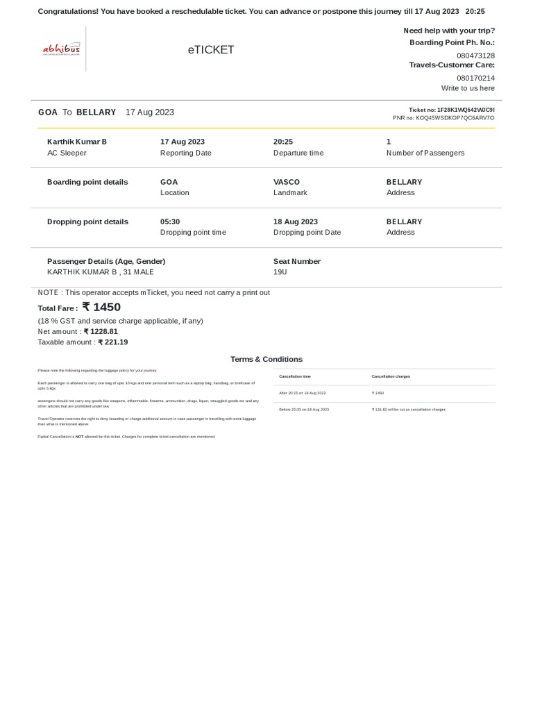 LTA Bill Template 1 | PDF