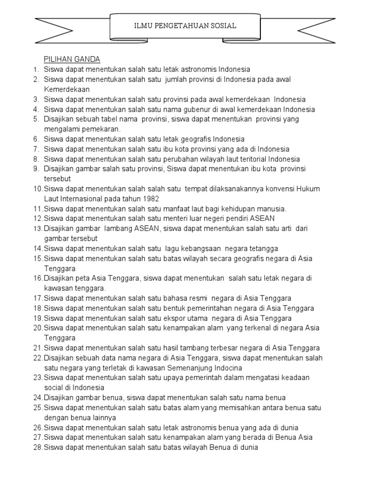 Kisi-Kisi IPS UAS Shared | PDF | Perjalanan