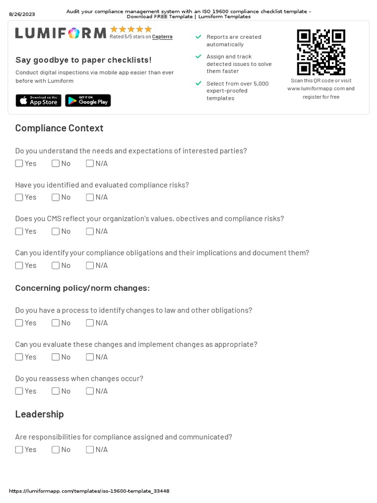 Iso 19600 Template | PDF | Regulatory Compliance | Business Iso 19600 Template | PDF | Regulatory Compliance | Business