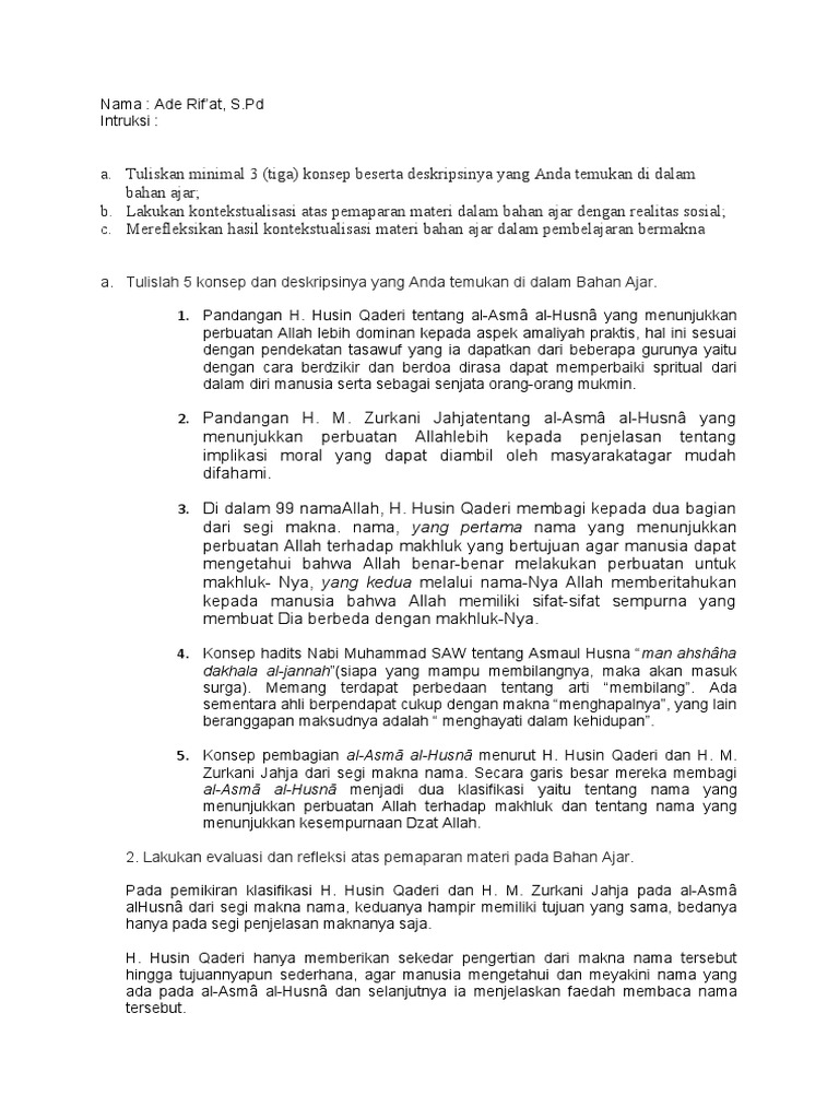 Analisa Bahan Ajar KB 1 - Aqidah Akhlak | PDF | Filsafat | Agama & Spiritualitas