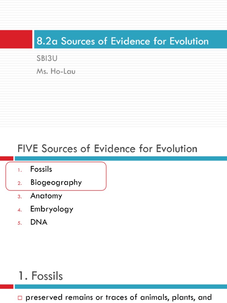 Sources of Evidence For Evolution | PDF