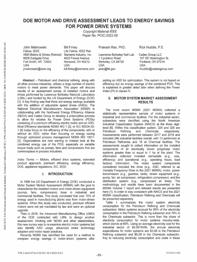 DOE - Motor - and - Drive - Assessment - Leads - To - Energy - Savings ...