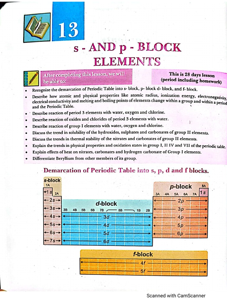CH# 13 S and P Block Elements. Revised Edition) | PDF