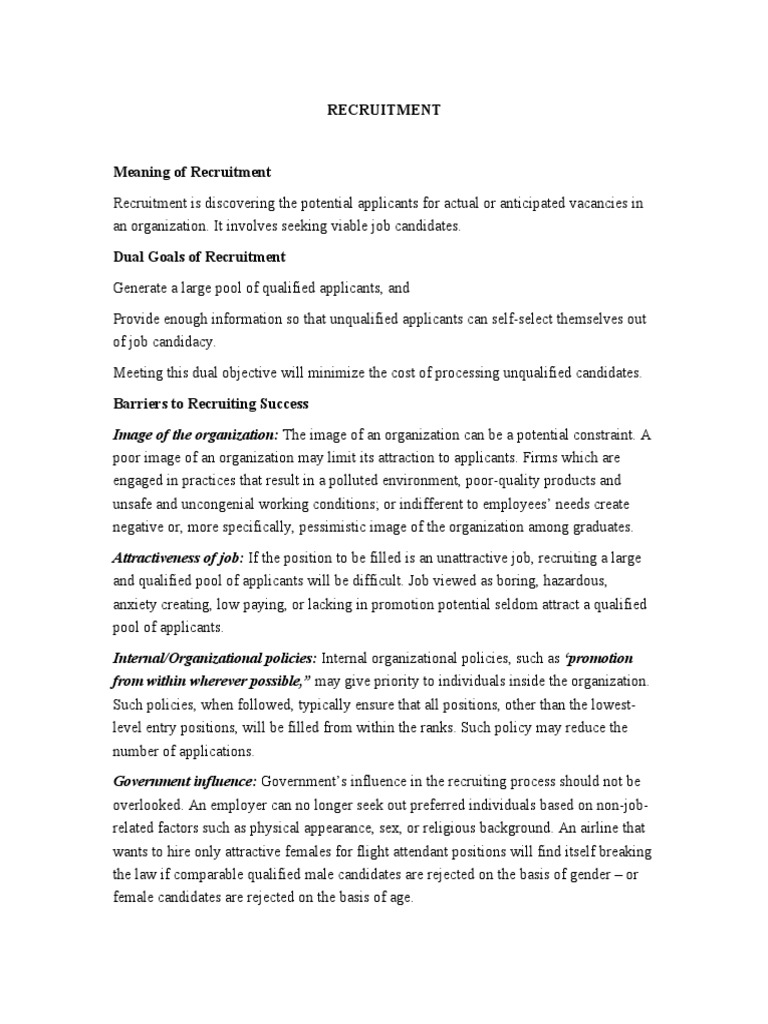 Recruitment of HRM Lecture | PDF Recruitment of HRM Lecture | PDF
