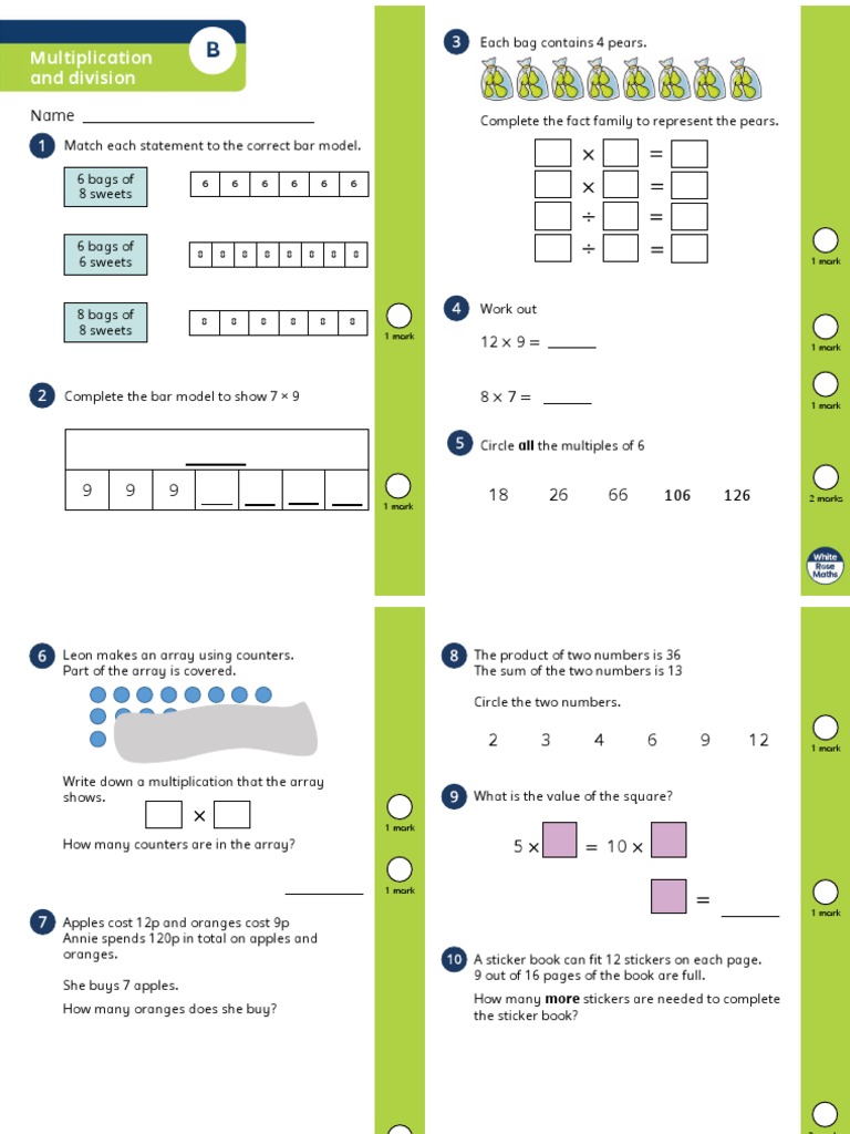 Multiplication and Division Practice | PDF