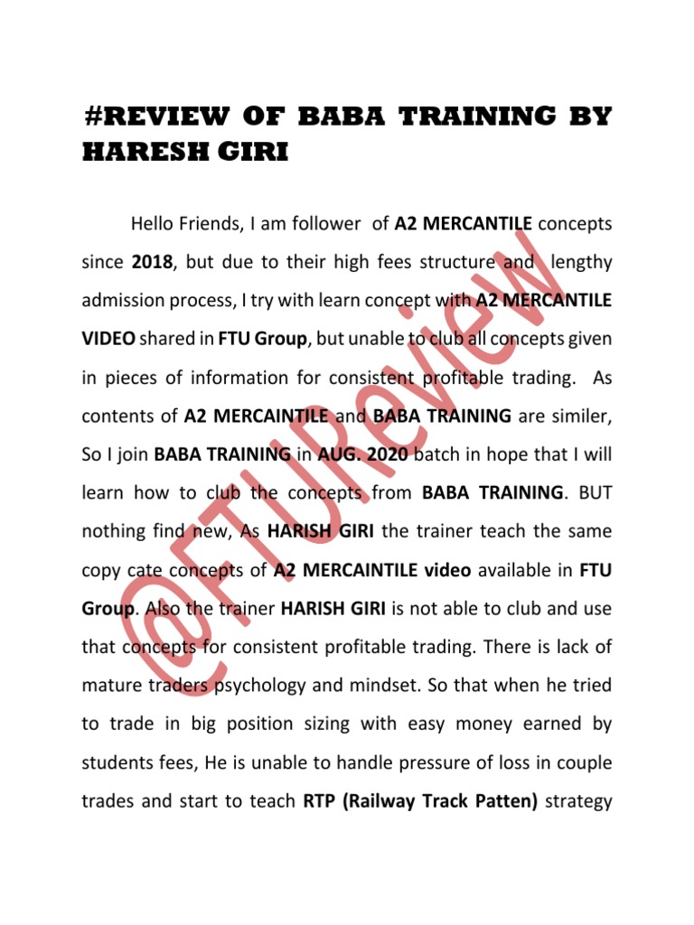 Baba Training Review | PDF