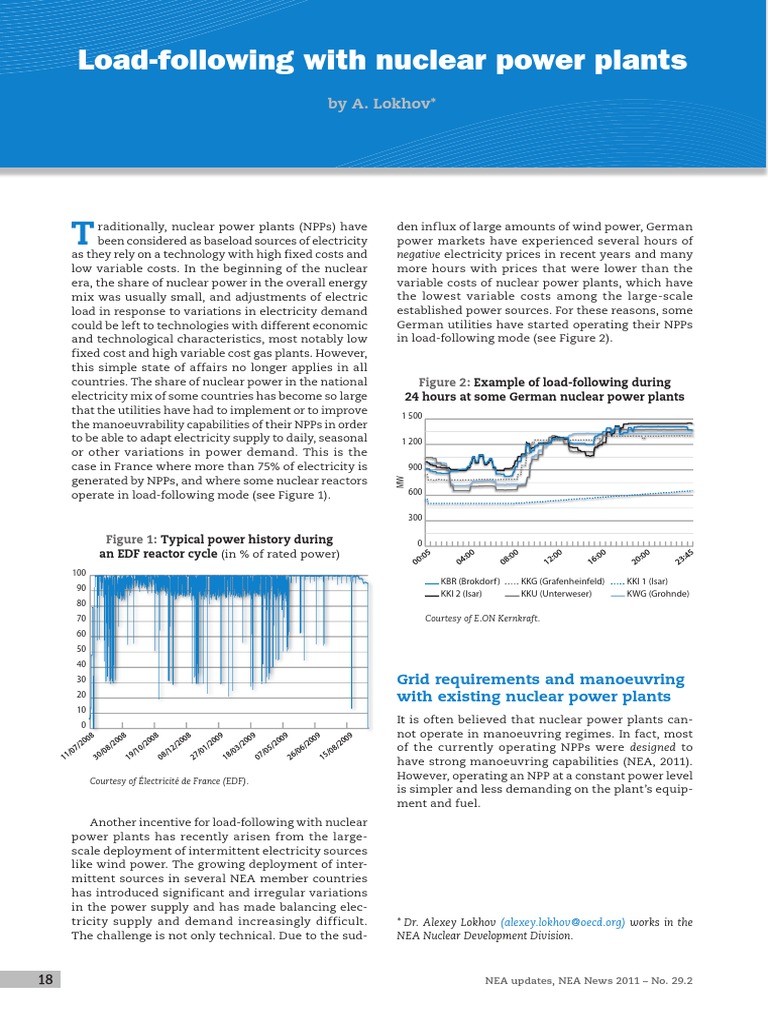 2011 Lokhov Load-Following With Nuclear Power Plants | PDF