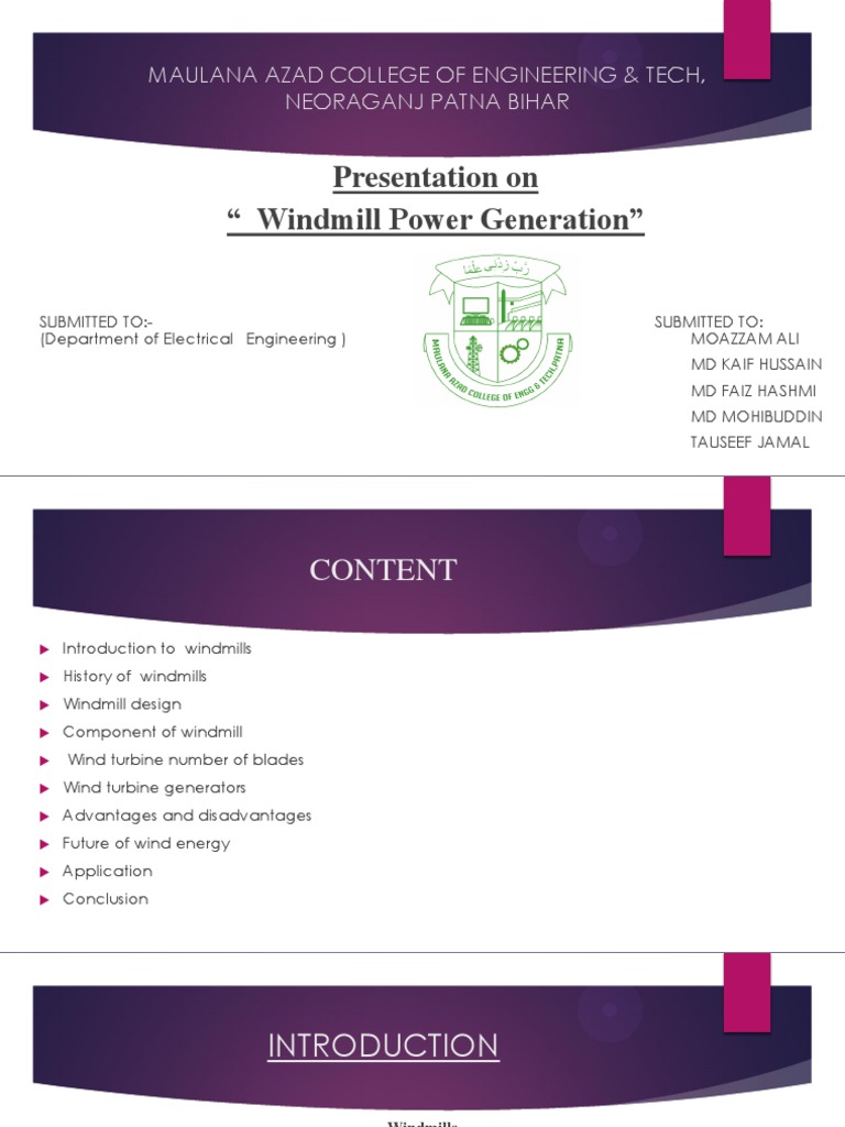 Windmill Project PDF | PDF | Wind Turbine | Wind Power