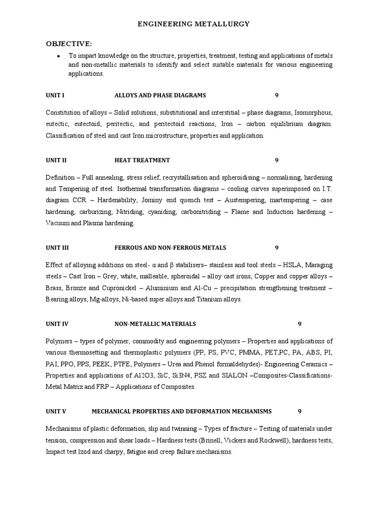Engineering Metallurgy | PDF | Alloy | Heat Treating