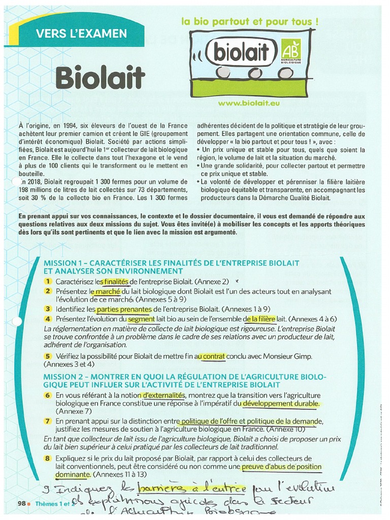 Cas Biolait | PDF