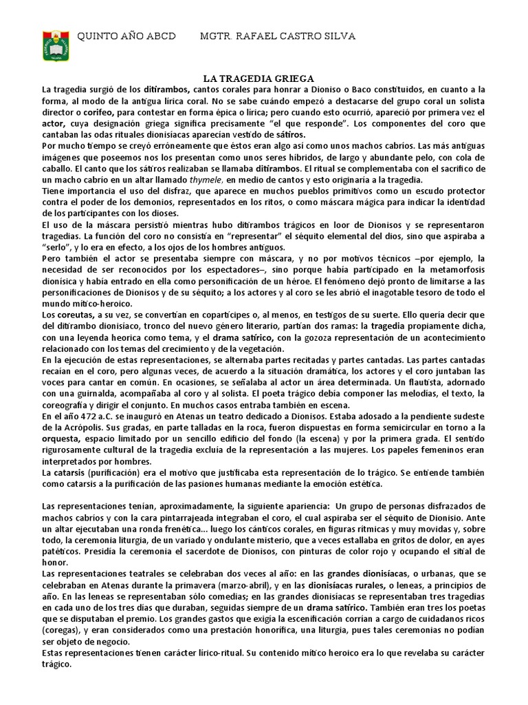 TRAGEDIA | PDF | Edipo | Tragedia griega