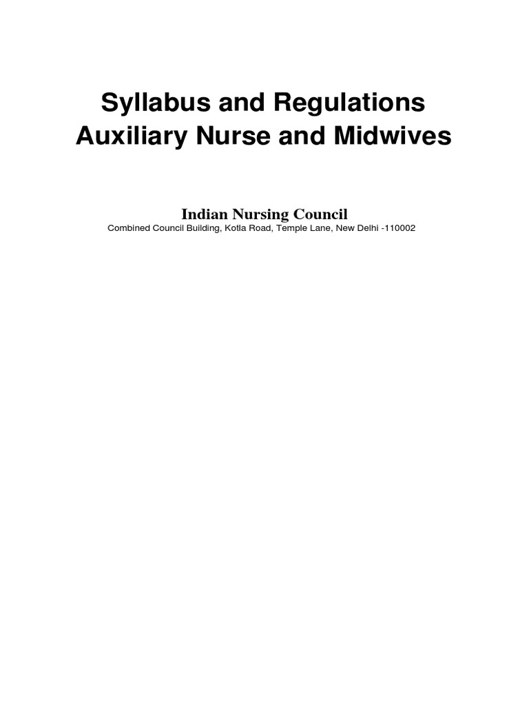 ANM 1st Year Syllabus | PDF
