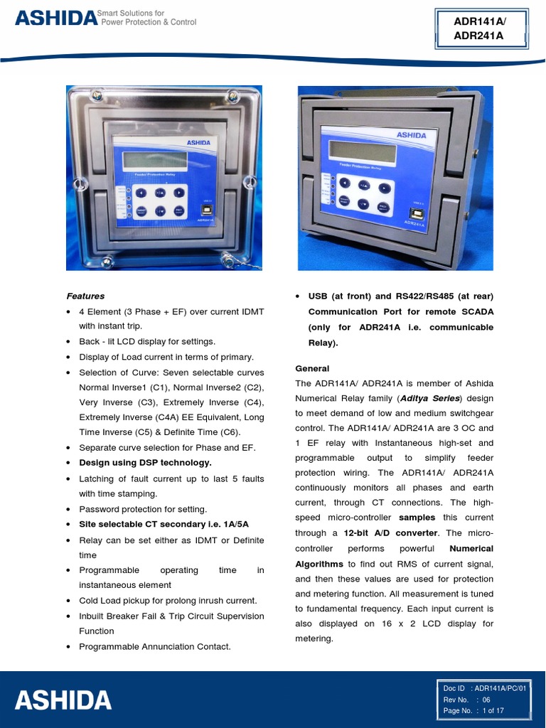 Ashida ADR241A Relay Overview | PDF | Relay | Hertz