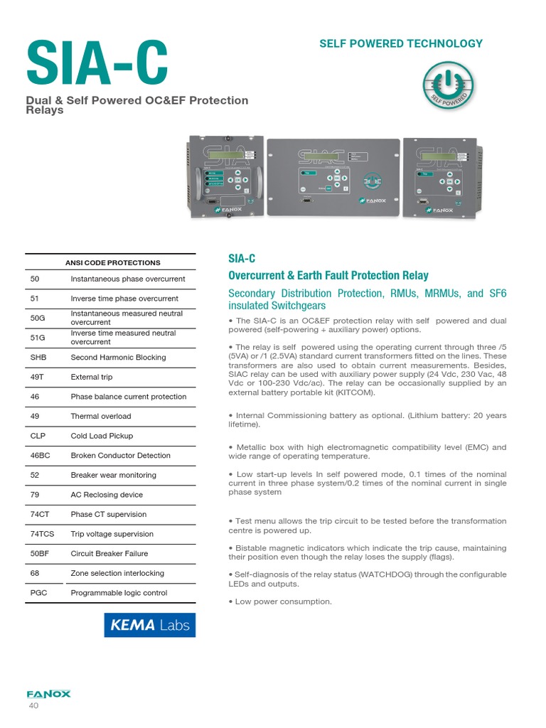 EN FANOXTD DATA SIA OCEFSecondaryDist SIAC R10 | PDF | Relay | Electromagnetism