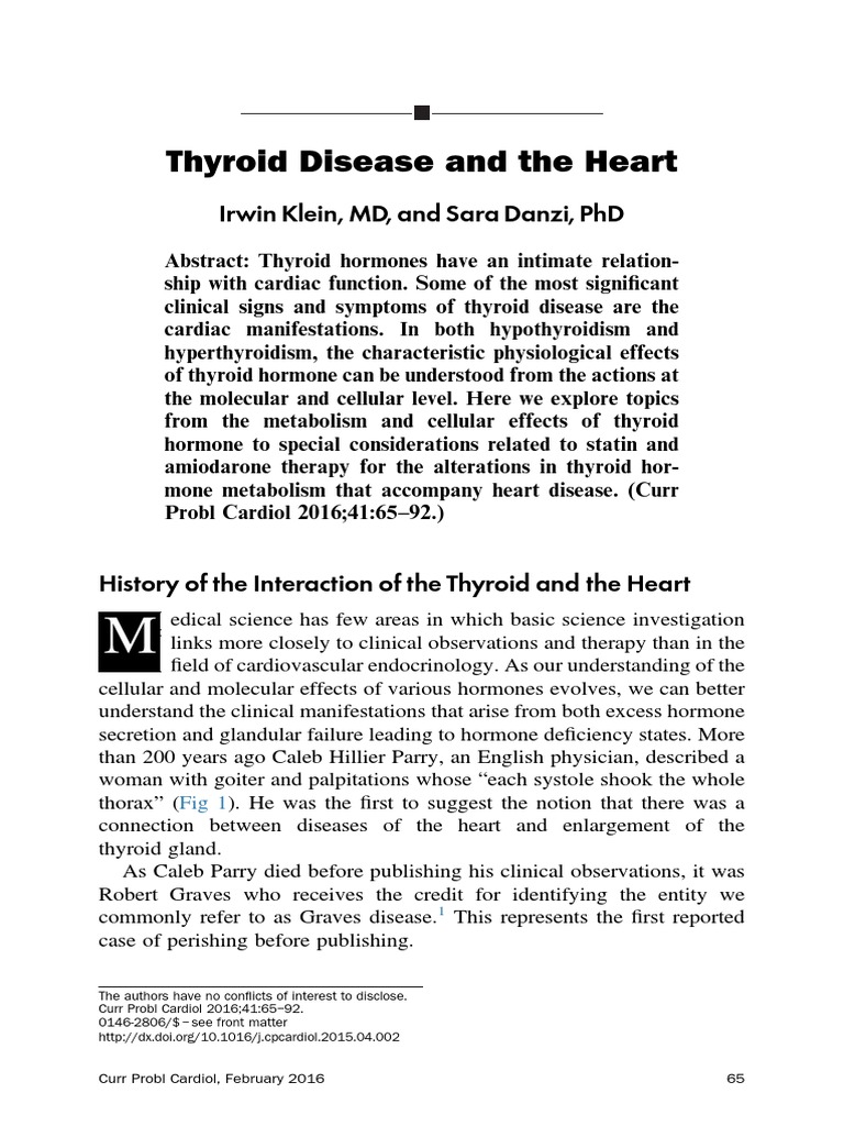 Thyroid Disease and The Heart | PDF | Self-Improvement | Wellness