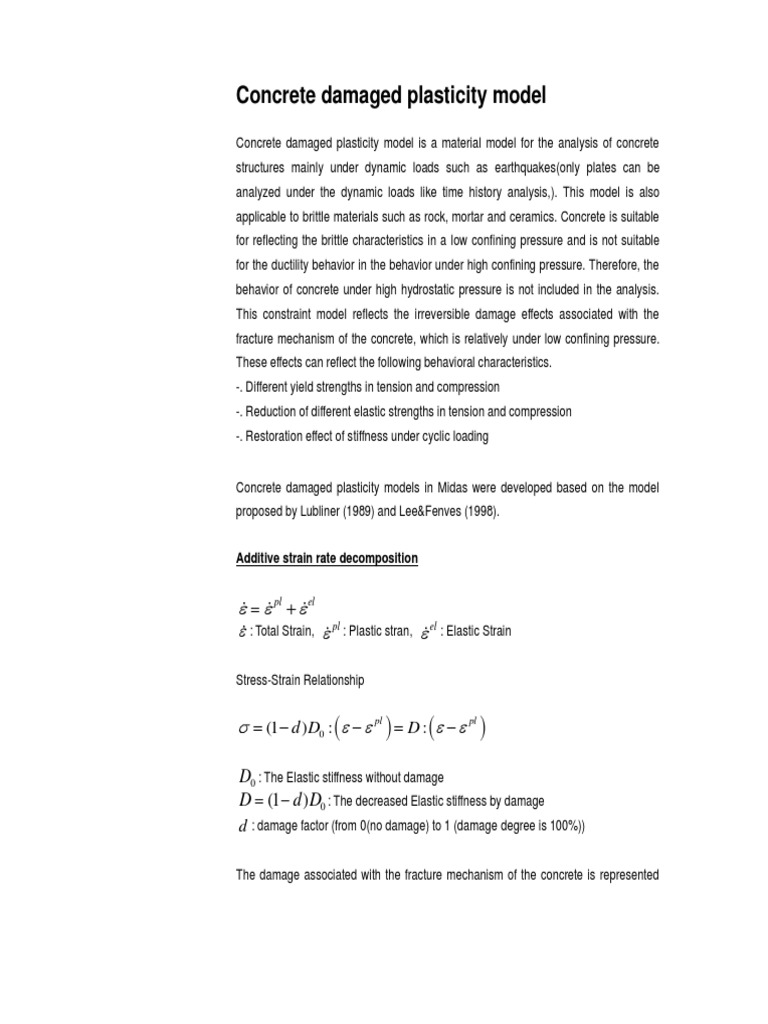 Concrete Plasticity Model Guide | PDF