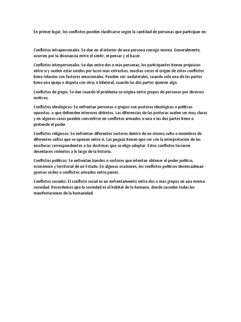 Tipos De Conflicto Pdf 1368
