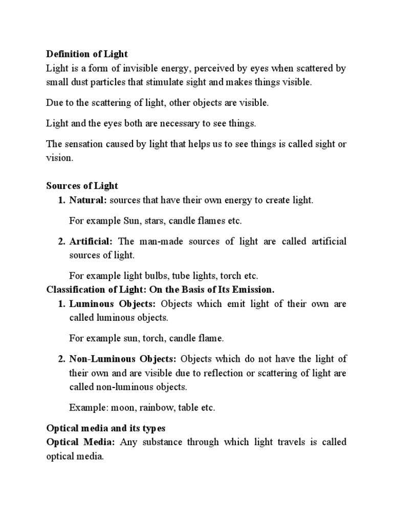 Definition of Light | PDF