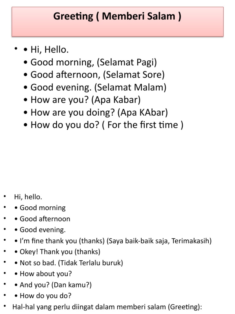 Greeting | PDF