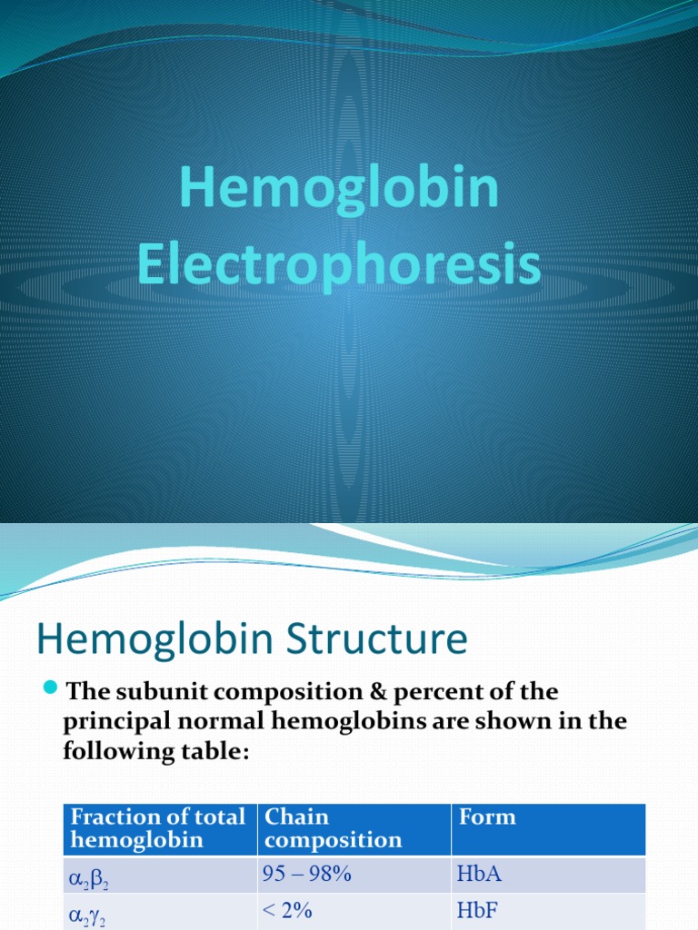 Hemoglobin Electrophoresis | PDF | Respiration | Bioinorganic Chemistry