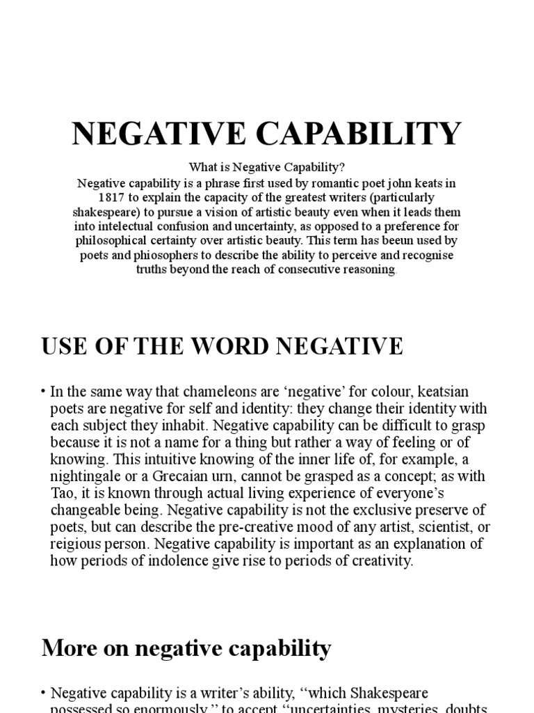Negative Capability | PDF | Fallacy | Cognitive Psychology