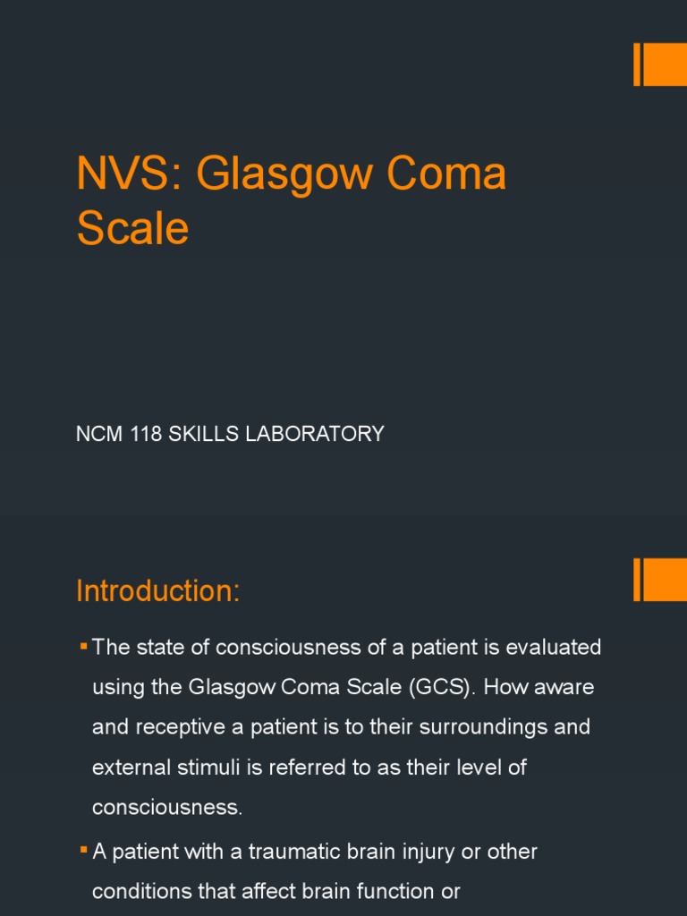 NVS Glasgow Coma Scale NCM 118 For SY 2024# | PDF