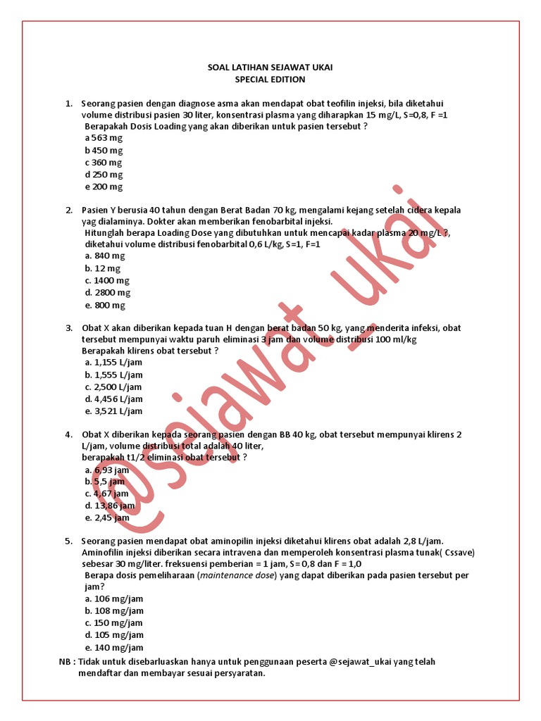 Latihan Soal Special Edition Sejawat Ukai Perhitungan | PDF | Sains & Matematika