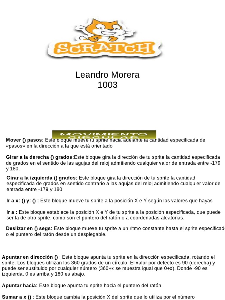 Guía de Bloques de Scratch | PDF | Métodos y materiales de enseñanza