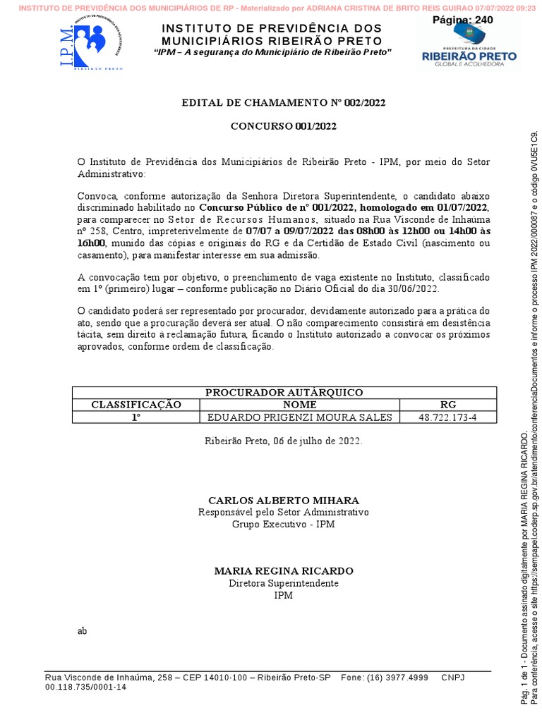 Edital de Chamamento 002-2022 | PDF