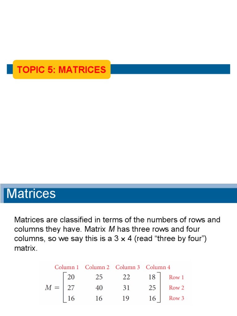 Matrix Operations | PDF